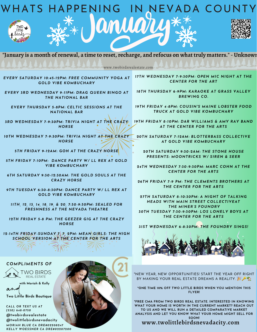 January Calendar | Two Little Birds Boutique